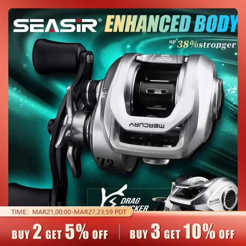 SEASIR-Mercury-Baitcasting-Fishing-Reel-5-1BB-7-2-1-204g-Drag-8kg-10 ...