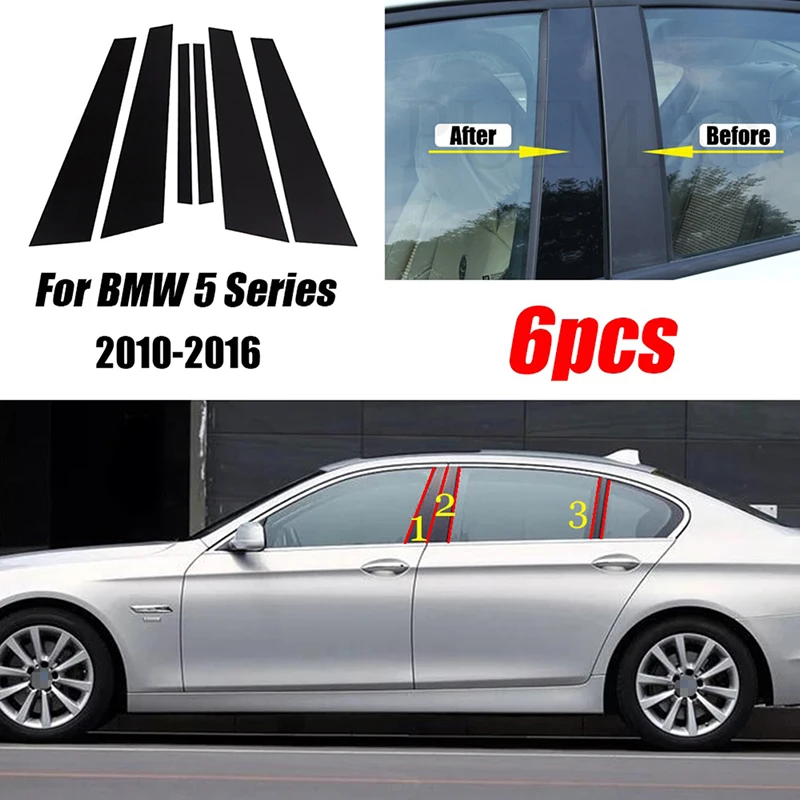 Fit For BMW 5 Series F10 F11 F07 2010 2011 2012 2013-2016 Glossy Black ...
