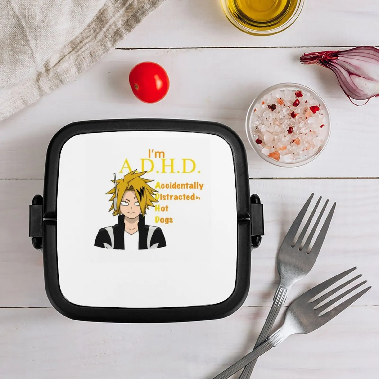 Adhd Denki Kaminari Bento Box Leak-Proof Square Lunch Box With ...