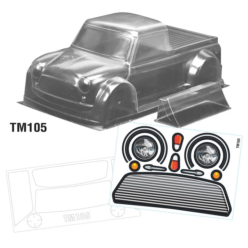 TeamC Bodies 1/10 Mini Truck Body 225mm Clear Lexan Car Body Shell W ...