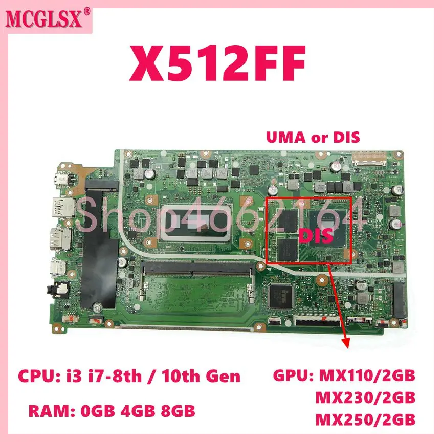 X512FF-with-i3-i5-i7-CPU-0G-4G-8G-RAM-UMA-DIS-Mainboard-X512FAY-X512FAC ...