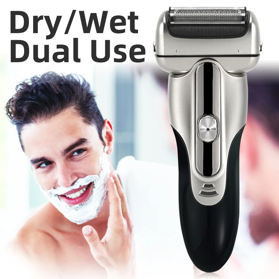 3-Blade-Wet-Dry-Electric-Shaver-For-Men-Beard-Stubble-3D-Triple ...