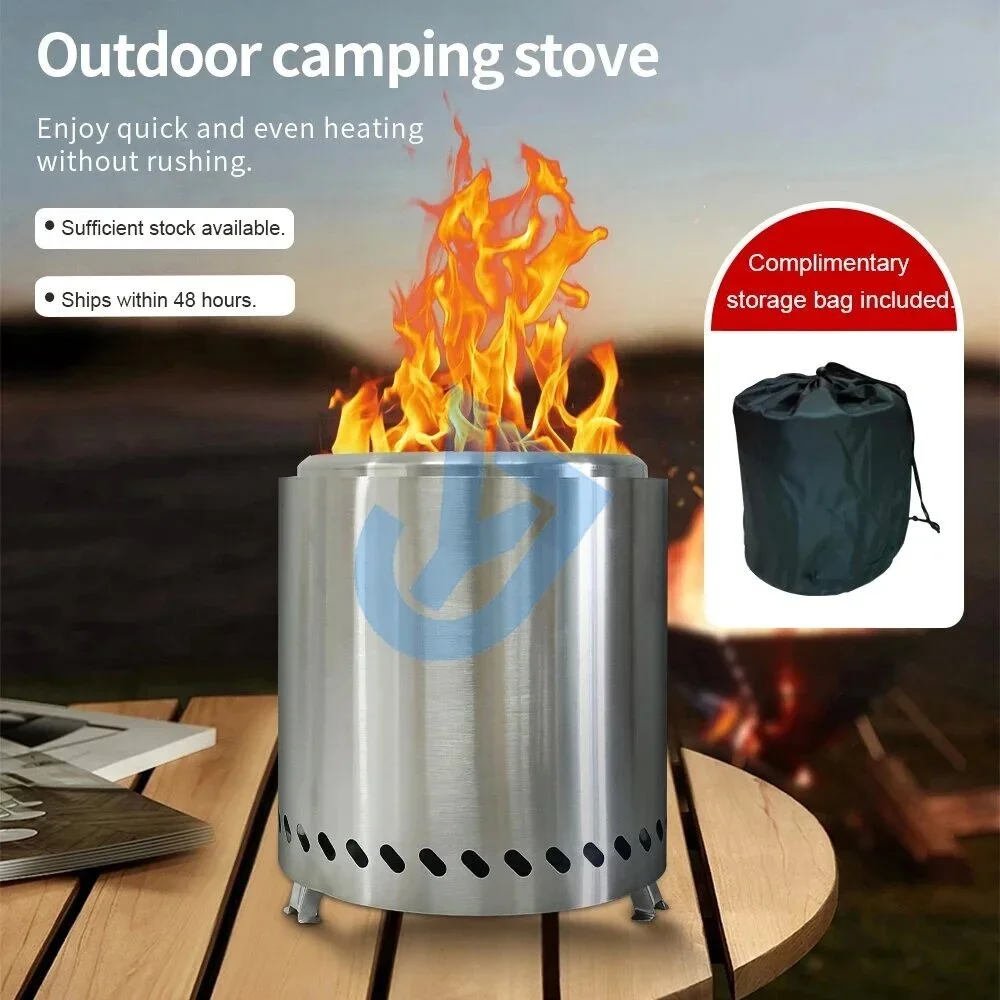 Outdoor Camping Smokeless stove portable Stainless steel burner heater ...