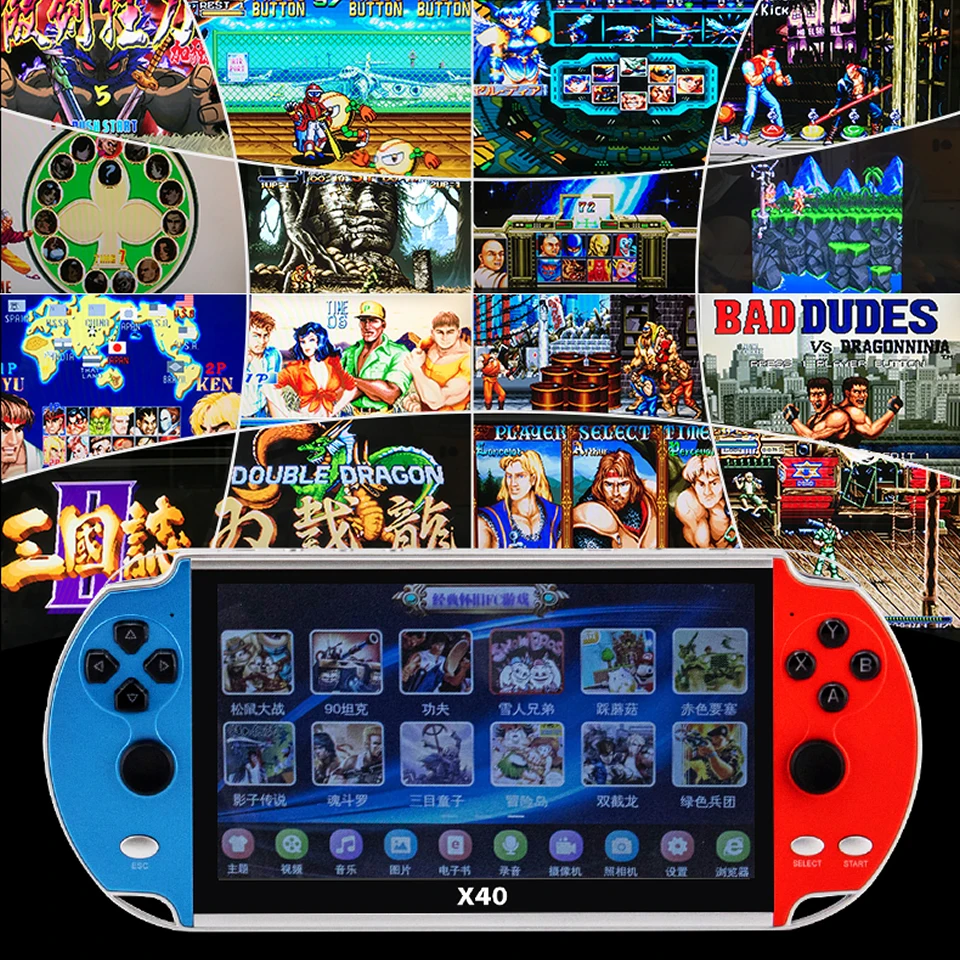 64 Go - Console de jeu vidéo rétro X40, écran HD 7 pouces, console de ...