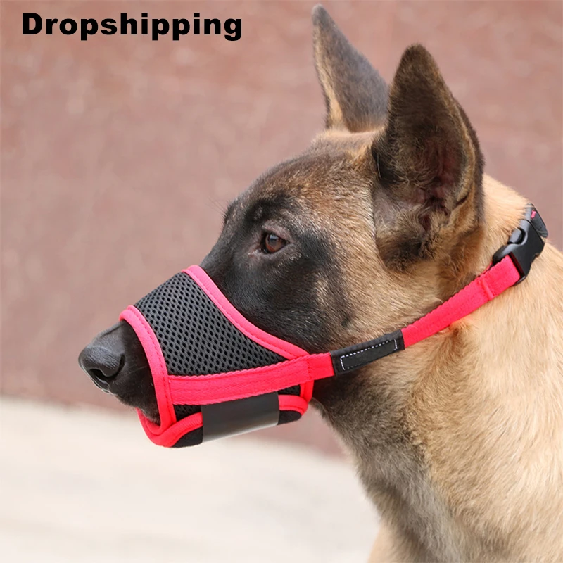 Pet-Dog-Adjustable-Mask-Bark-Bite-Mesh-Mouth-Muzzle-Grooming-Anti-Stop ...