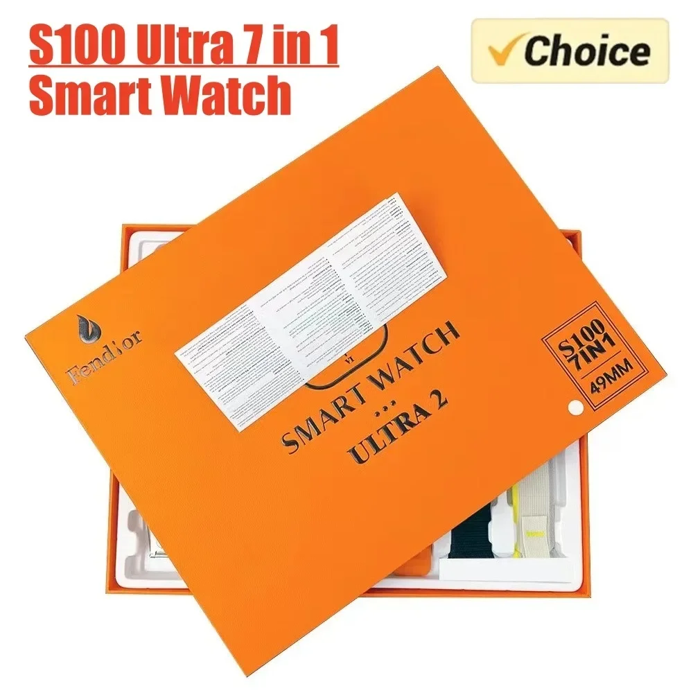 Reloj-inteligente-S100-Ultra-con-funda-protectora-7-correas-pantalla ...