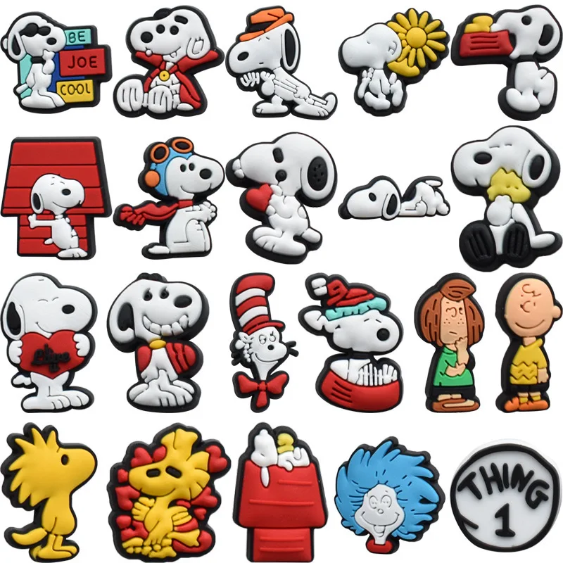 1-21Pcs-MINISO-Snoopy-Shoe-Charms-Cartoon-Shoe-Decorations-Accessories ...