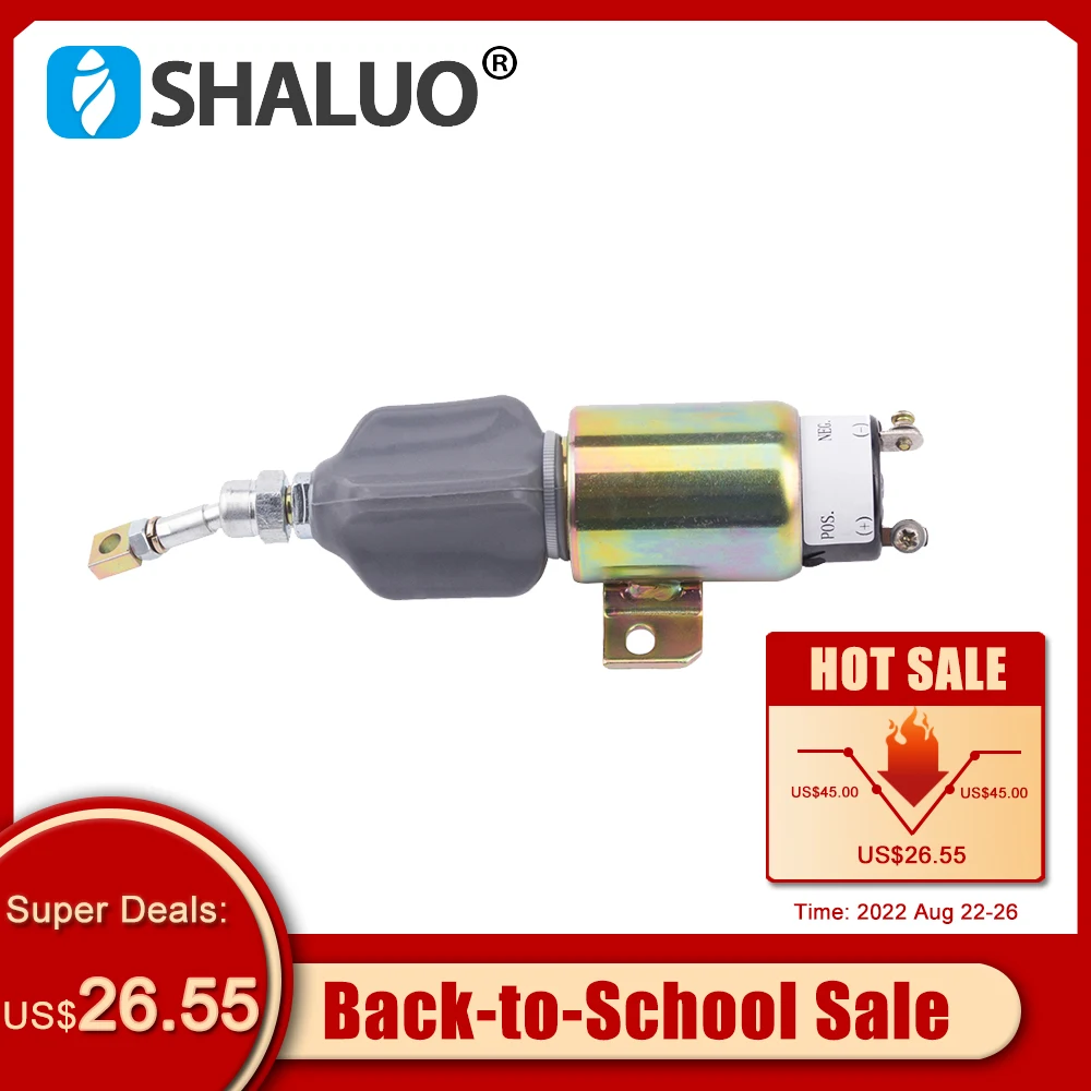 12V 24V Diesel Generator Set Stop Solenoid valve Engine Fame Out Fuel ...