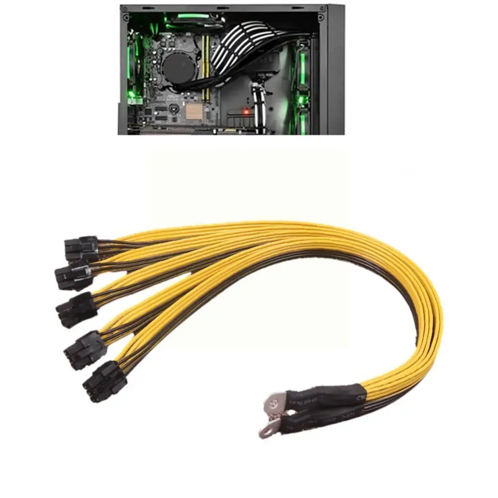 1PC 14 5 O Terminal To 5X PCI E Cable 6Pin Connector Sever Power Supply ...