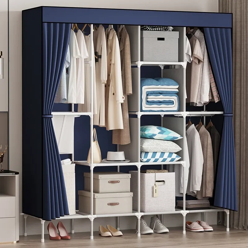 Cloth wardrobe steel pipe bold reinforcement zipper fully enclosed ...