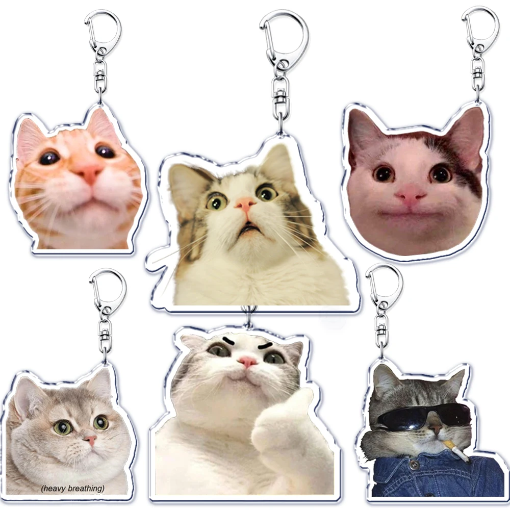 Cute-Fun-Bread-Cat-Funny-Meme-Key-Chain-Keychains-Ring-for-Accessories ...