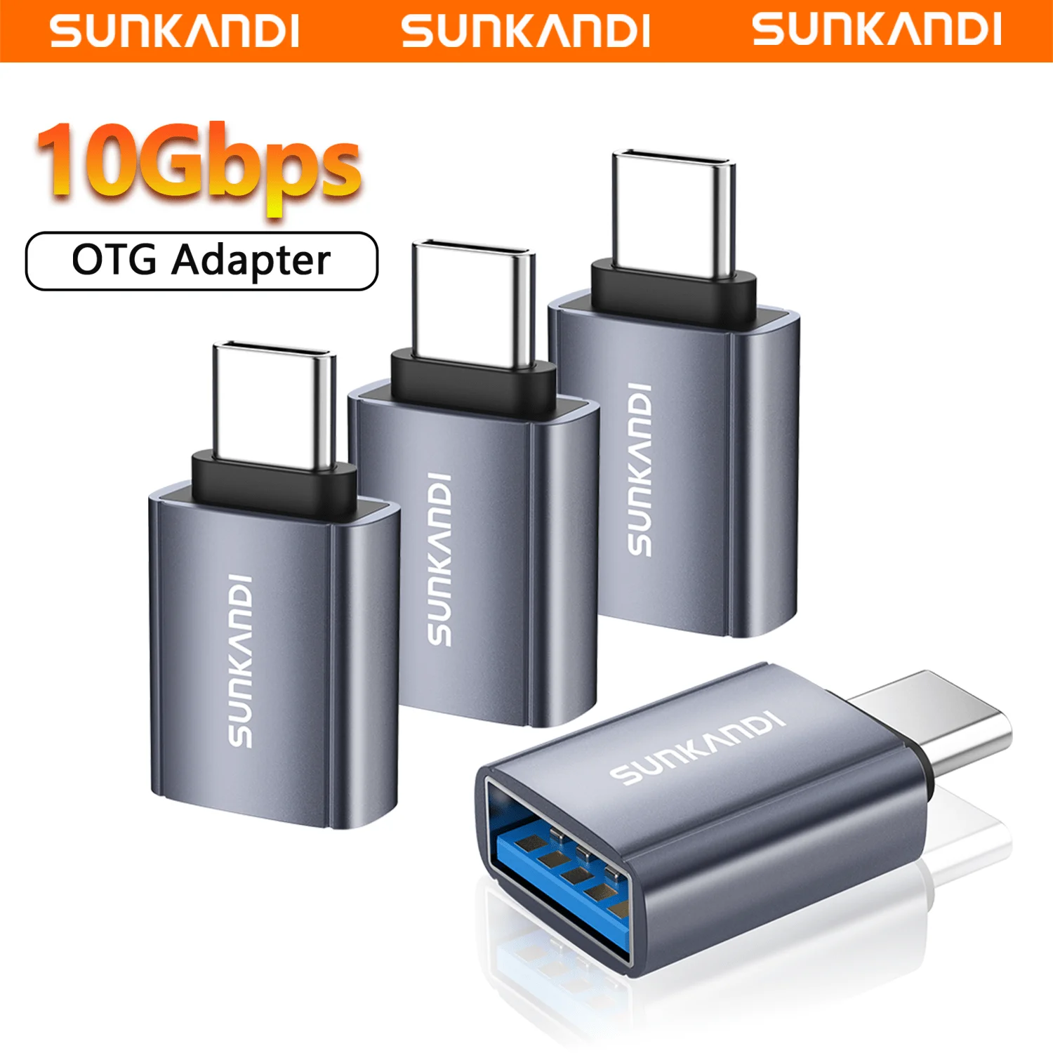 SUNKANDI USB C to USB Adapter 4 Pack, USBC Male to A Female 3.1 OTG USB ...