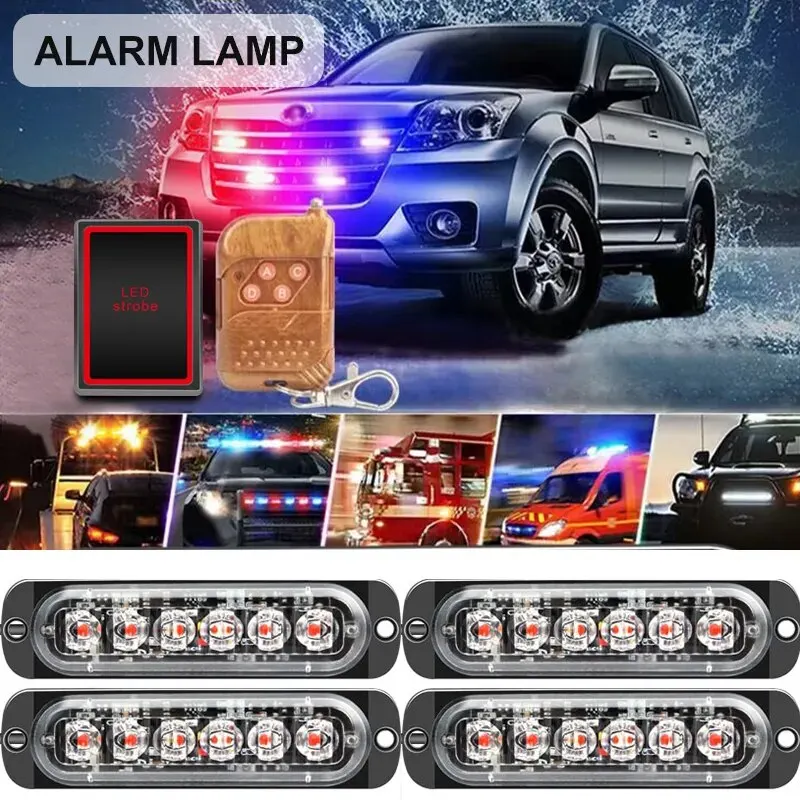 24-LED-Strobe-Light-Wireless-Car-Emergency-Flashing-Light-Car-LED-12V ...