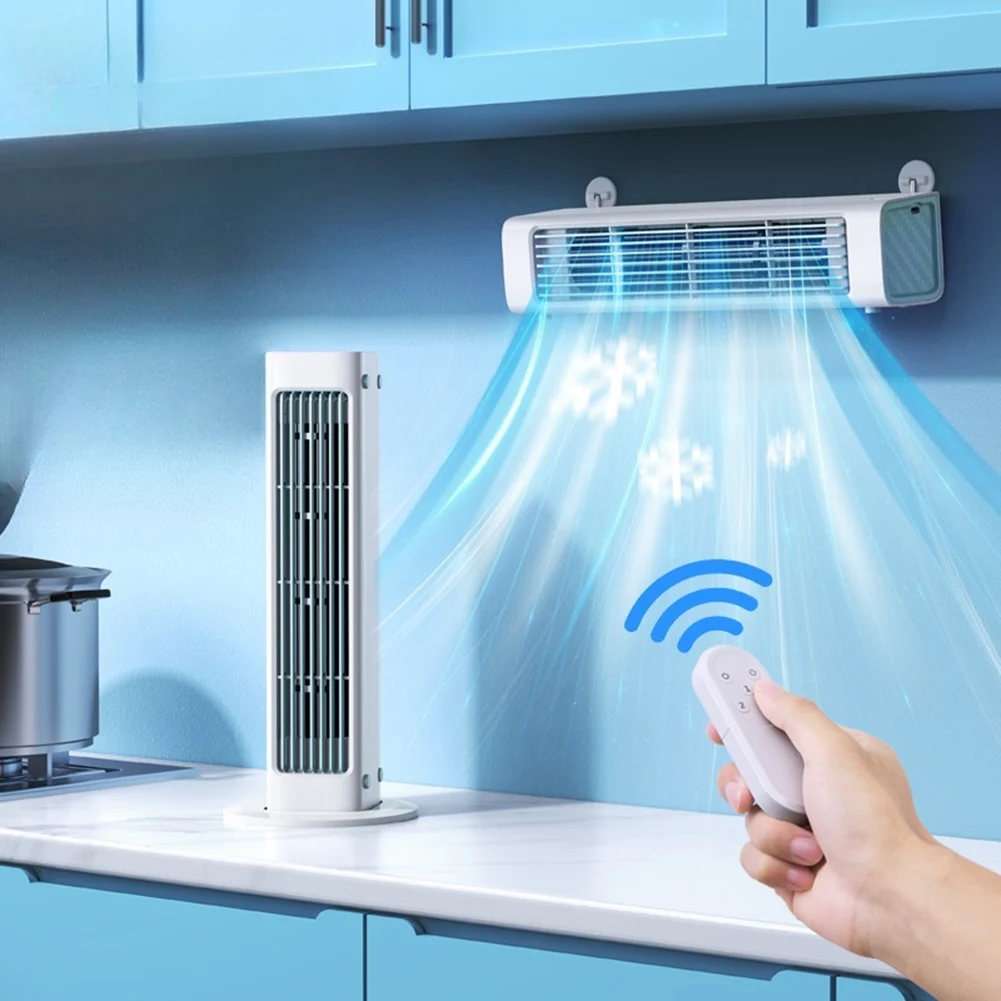 Wall-Mounted Bladeless Tower Fan 3 Modes Strong Wind Air Cooler Fan ...