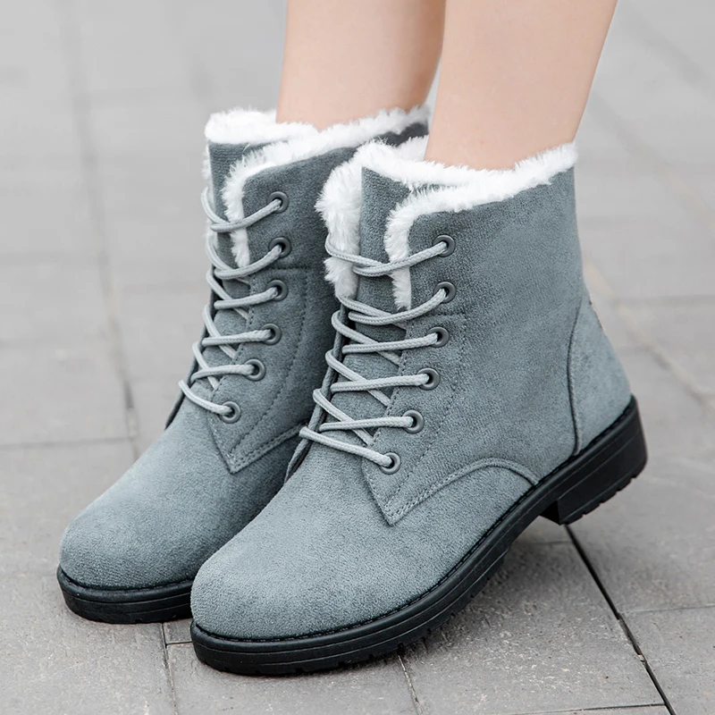 Botas de nieve para Mujer, Botas planas con plataforma, zapatos de ...
