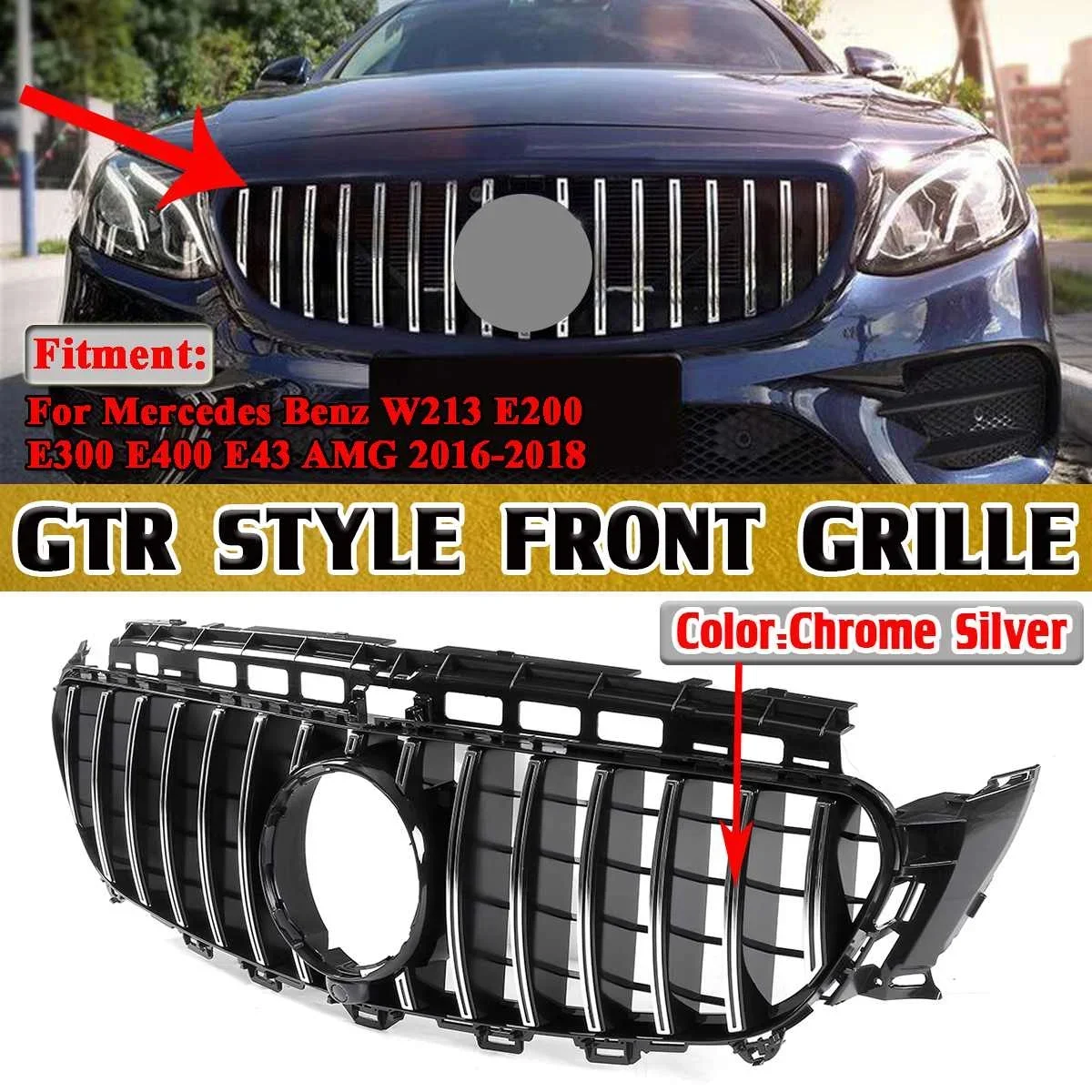 W213-GT-R-Style-Car-Front-Bumper-Grill-ABS-For-Mercedes-For-Benz-W213-E ...