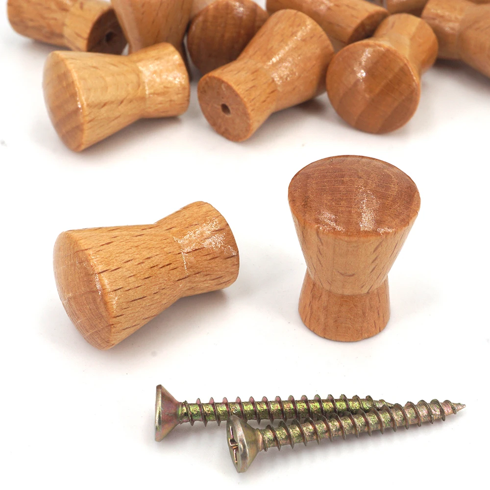 Mini Wooden Knob Cabinet Wardrobe Drawer Furniture Round Handle 16.5mm ...