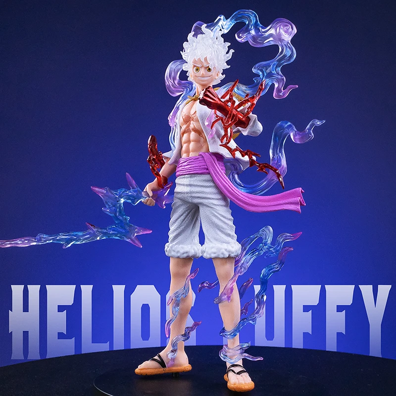 Anime One Piece Luffy Gear 5 Figurine 21cm Nika Sun God Action Figures ...