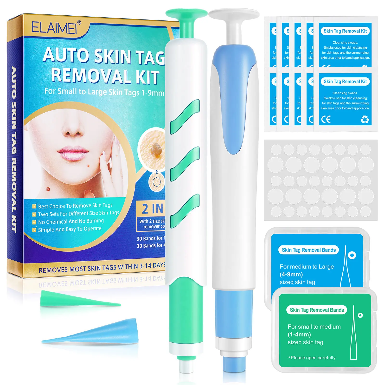 Skin Tags Remover Auto Skin Tags Removal Kit Wart Removal With 30 Small ...