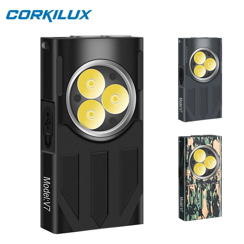 CORKILUX-LED-EDC-Square-Flashlight-Keychain-UV-Lights-USB-C ...