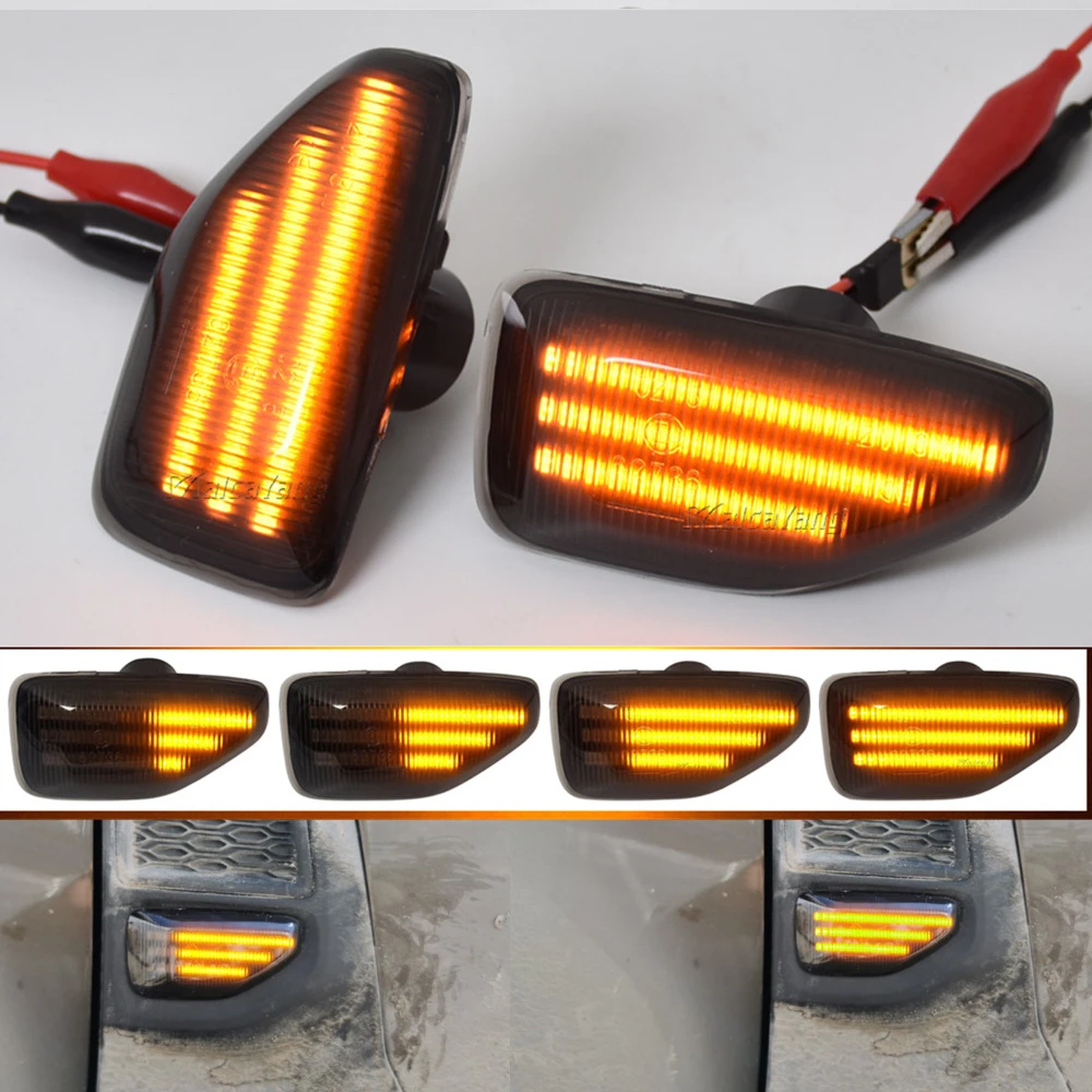 2pcs Dynamic Amber Led Side Turn Signal Blinker Light For Dacia Logan ...