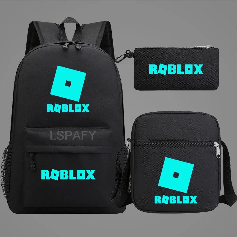 Hot-ROBLOX-3Pcs-Set-Luminous-Backpack-Fashion-Child-Cartoon-School-Bag ...