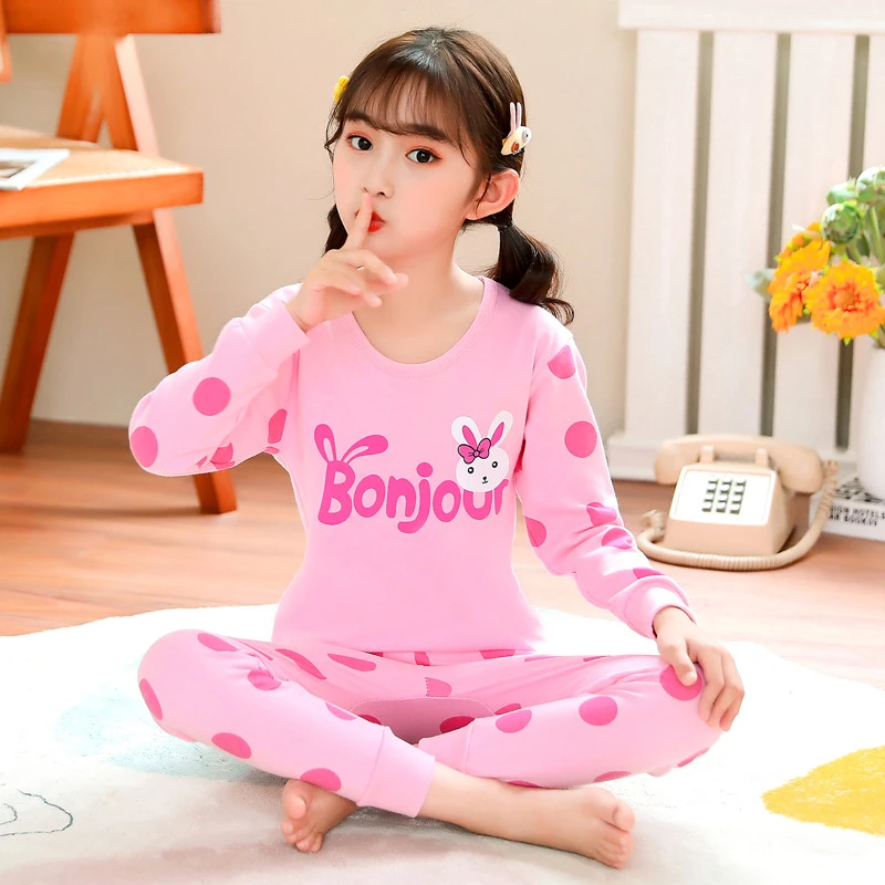 Children Autumn Long Sleeved Pajamas Set Clothing For Boys Girls ...