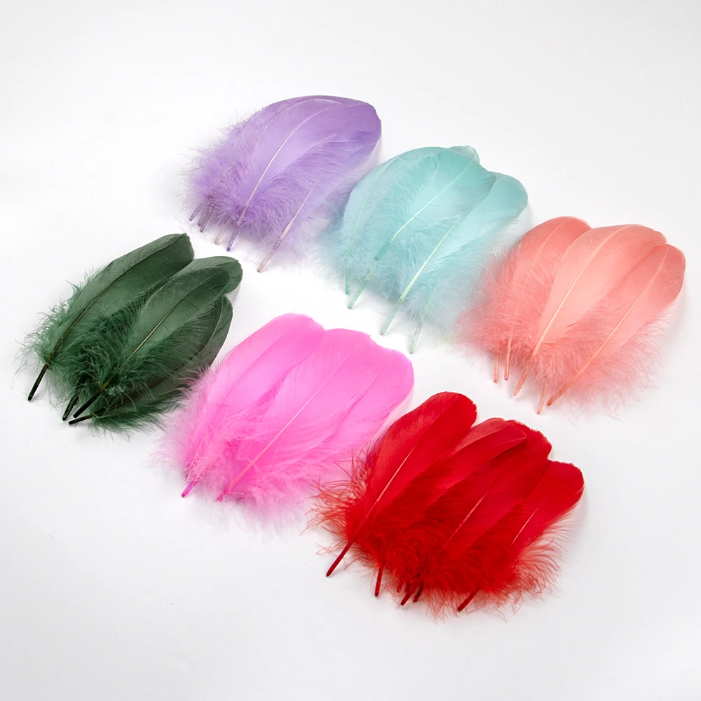 Big Feathers Crafts | Handicraft Accessories | Goose Feather Colorful ...