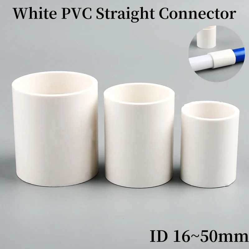 16-20-25-32-40-50mm-White-PVC-Straight-Connector-2-Way-Joints ...
