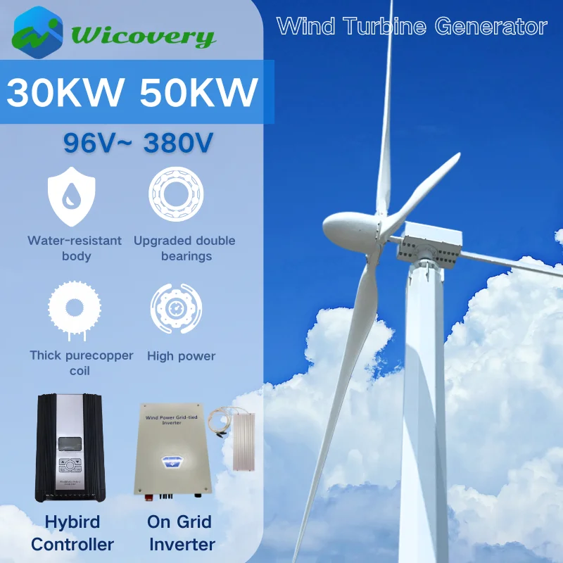 Wind-Turbine-Generator-30KW-50KW-96V-High-power-Low-Speed-Starting-Wind ...