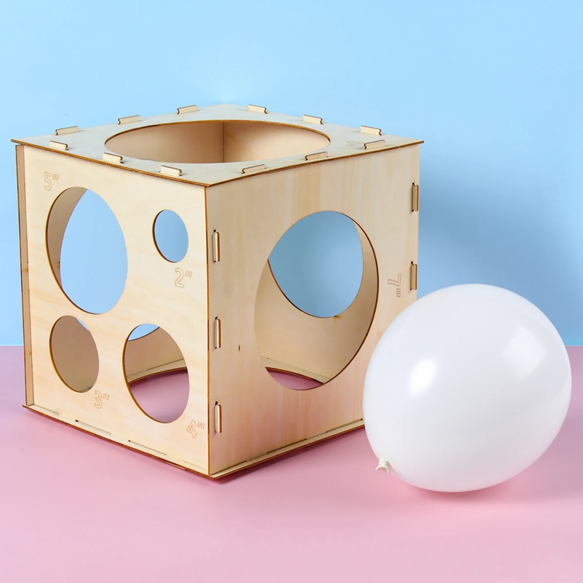30cm-Wood-Balloon-Sizer-Cube-Box-Balloons-Measuring-box-For-Birthday ...