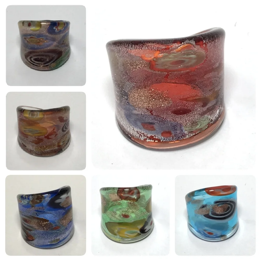 Handmade-Murano-Glass-Rings-Street-Trend-Cool-Colorful-Finger-Rings ...