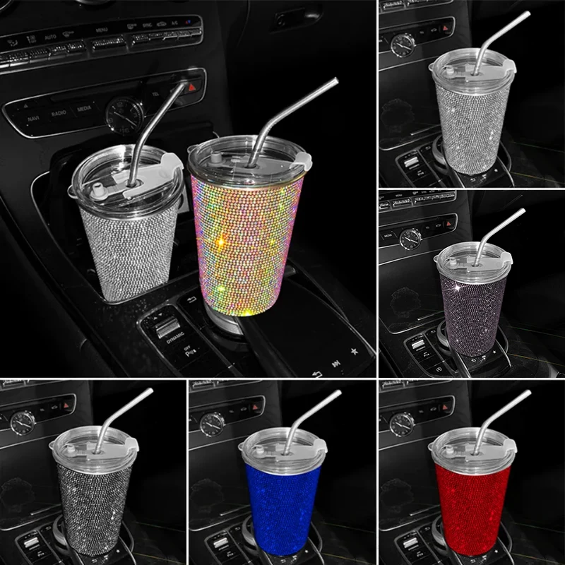 Bling-Diamond-Stainless-Steel-Car-Water-Cup-550ML-Women-Beverage-Coffee ...