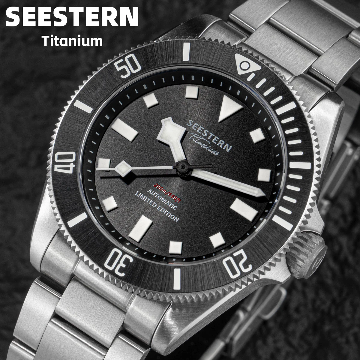 SEESTERN Titanium Diver Watch for Men Automatic Mechanical Wristwatch ...