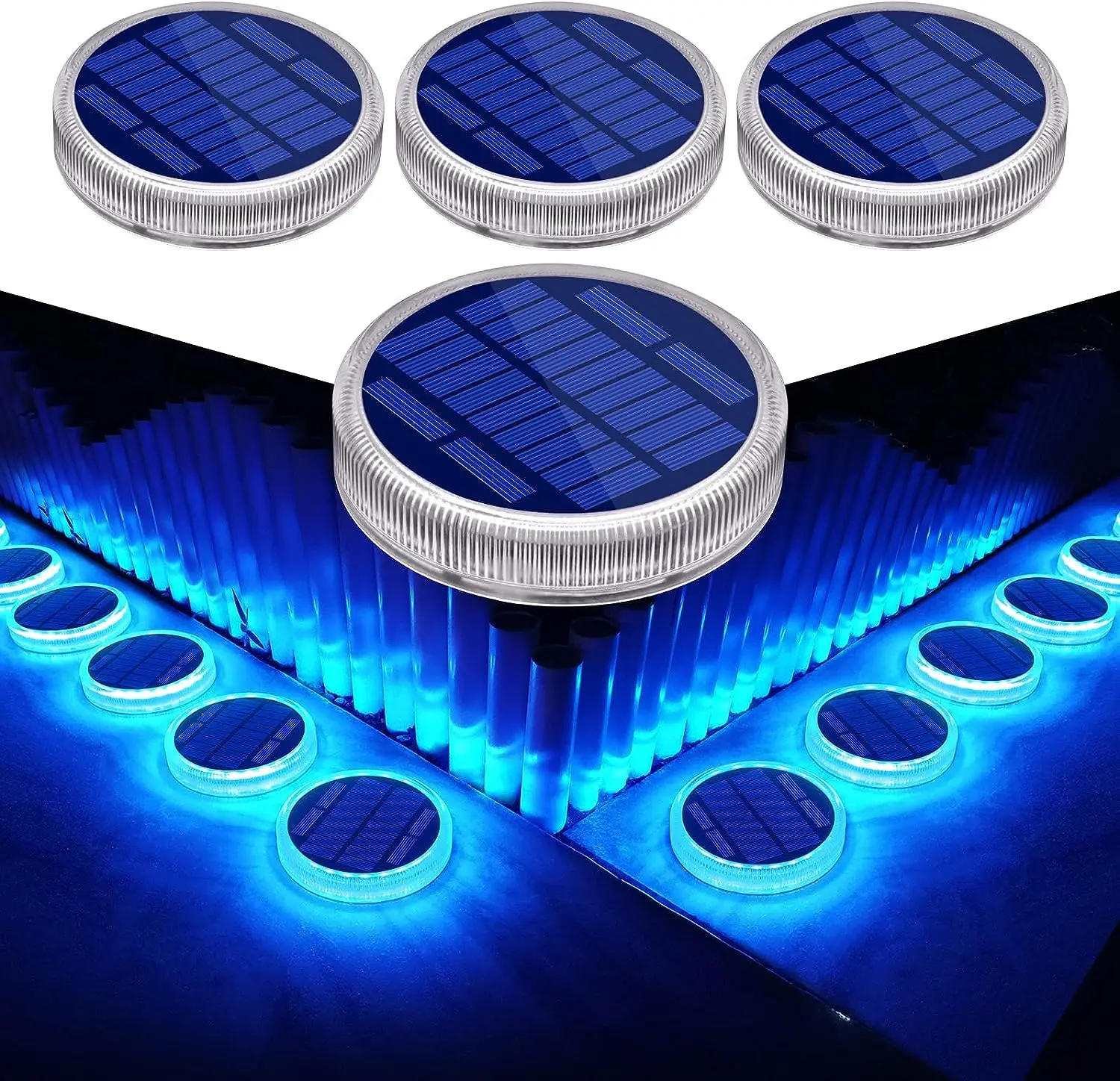 Imperme-vel-LED-Solar-Deck-Luzes-Outdoor-Driveway-Luzes-IP68-azul ...