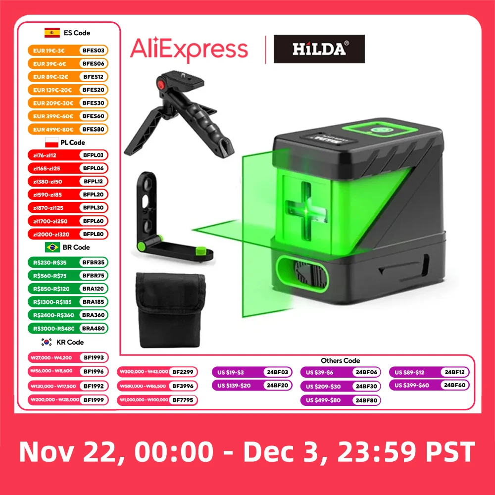 HILDA-2-Lignes-Niveau-Laser-Auto-Nivellement-Vert-Poutres-Laser ...