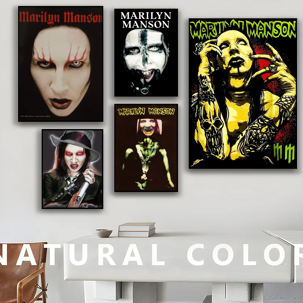 Singer-Marilyn-Manson-DIY-Sticky-Poster-Fancy-Wall-Sticker-for-Living ...