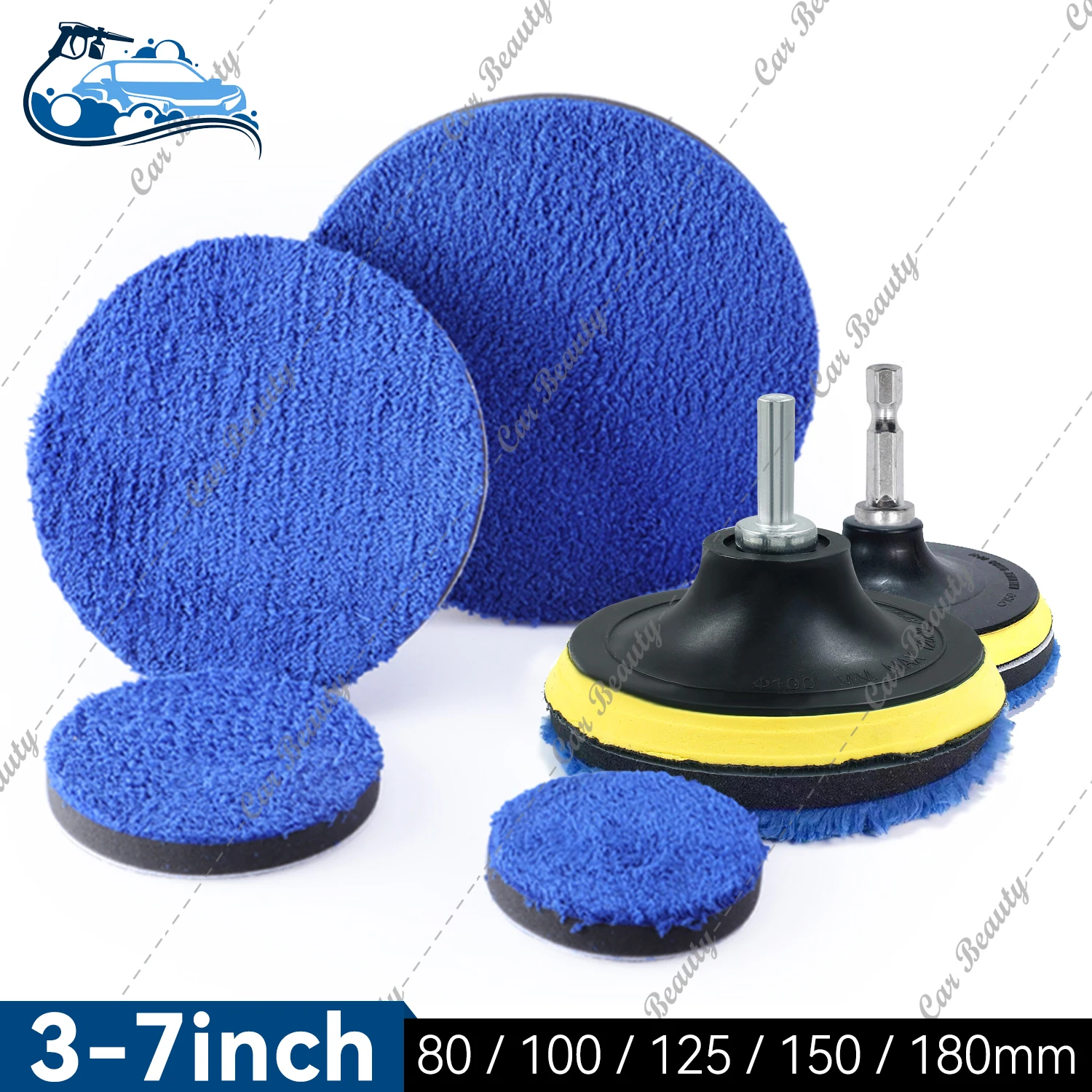 Microfiber Polishing Buffing Pads Kit Removing Wax Hook and Loop ...