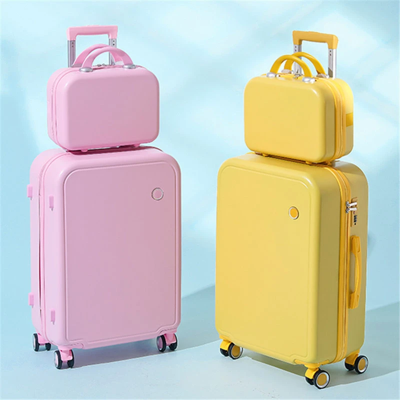 Solid Color Luggage 24 Inch Small Fresh Luggage Case Female Light Male ...