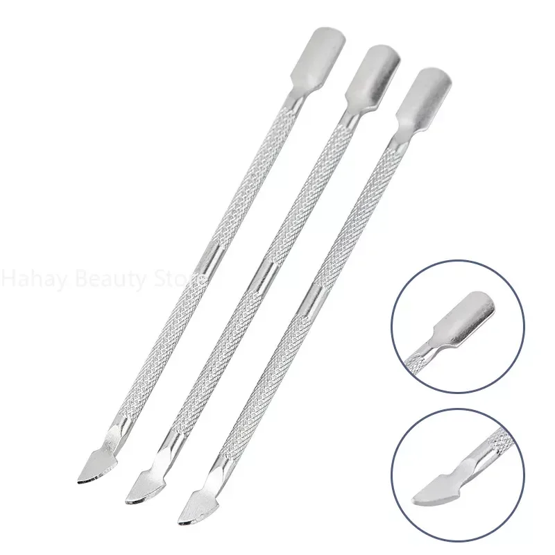 1pc Nail Art Tool Stainless Steel Double Push Spoon Pusher Cut Remover ...