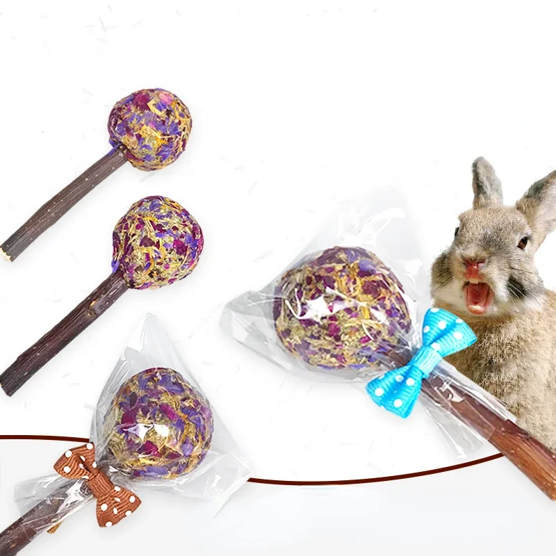 1pc-Bunny-Chew-Toy-Lollipop-of-Teeth-Natural-Apple-Wood-Stick-With ...