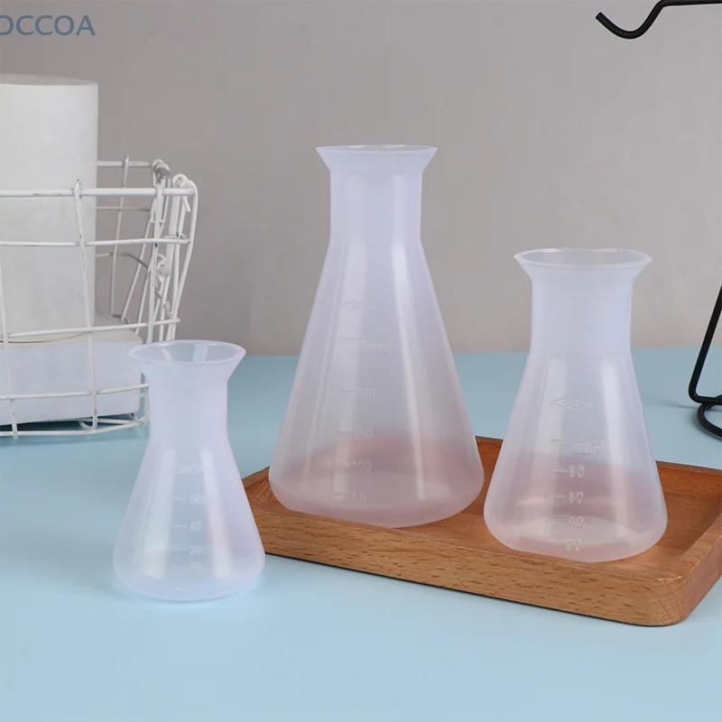 1Pc 50/100/250ml Plastic Erlenmeyer Flask Narrow Neck Conical Triangle ...
