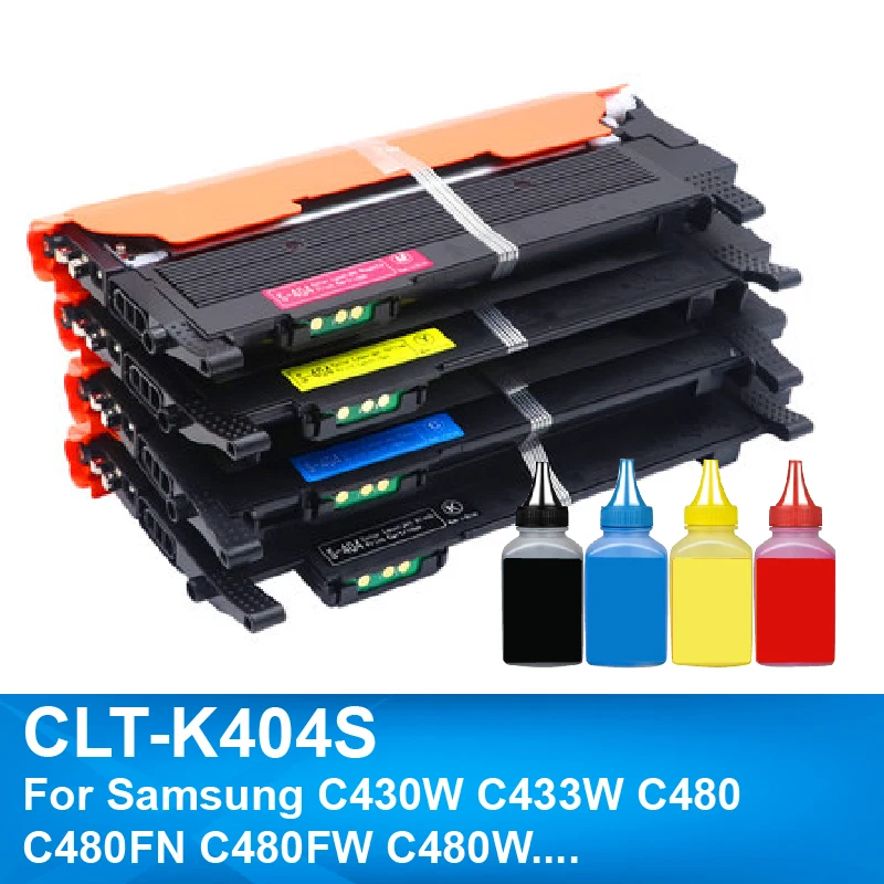 NEW-4color-Toner-cartridge-CLT-K404S-M404S-C404S-CLT-Y404S-Compatible-for-Samsung-C430W-C433W ...