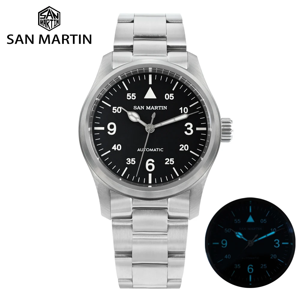 San-Martin-Reloj-de-piloto-Miyota-para-hombre-cron-grafo-mec-nico-autom ...