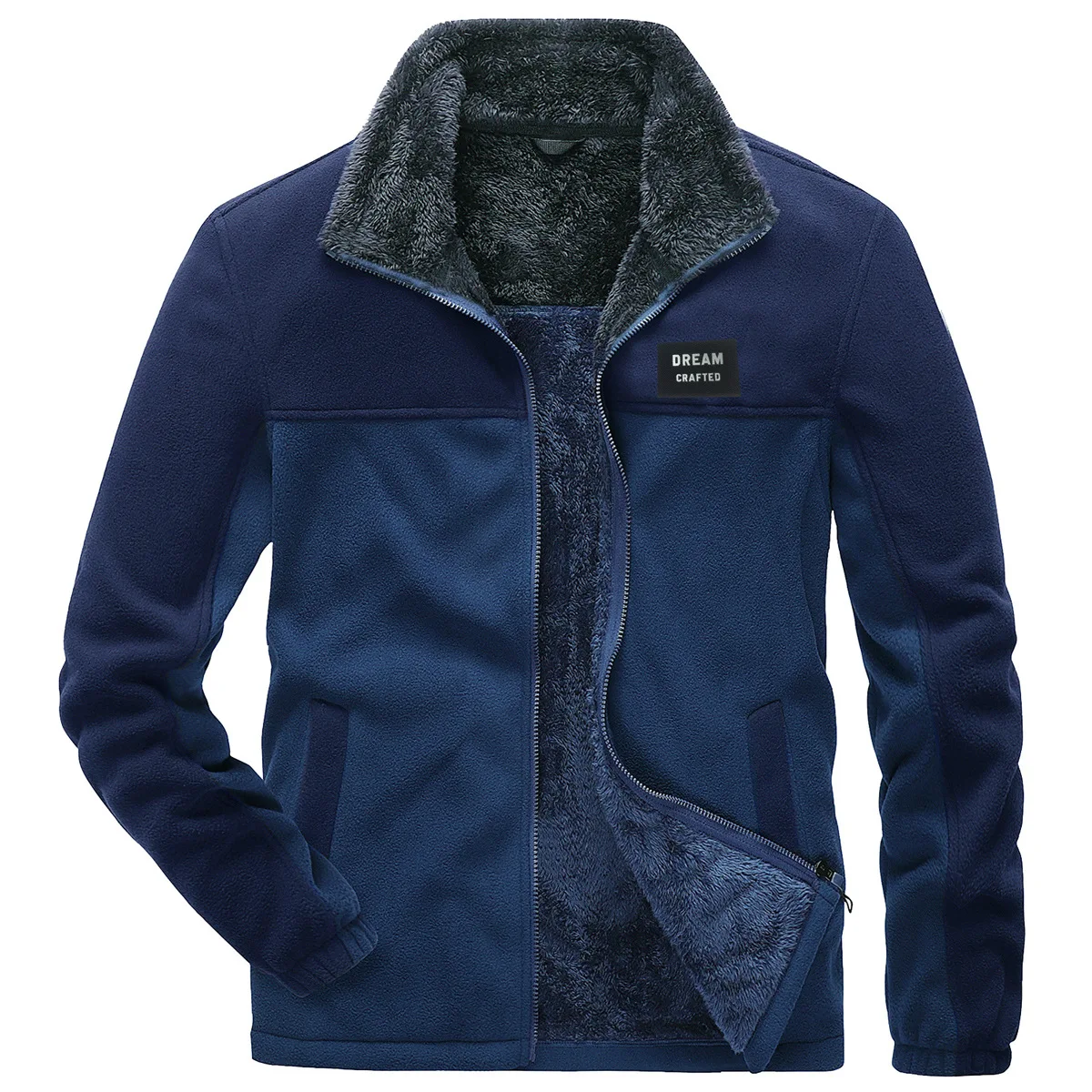 9XL Plus Size Mens Fleece Jacket Autumn Winter Plus Velvet Warm ...