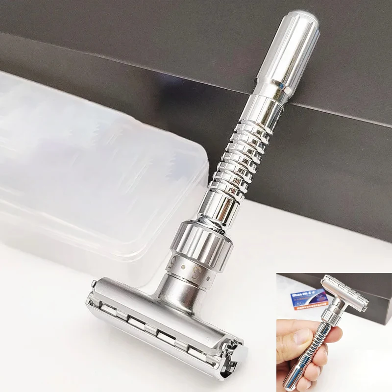 Adjustable Safety Razor Mens Folding Shaving Shaver Stainless Steel ...