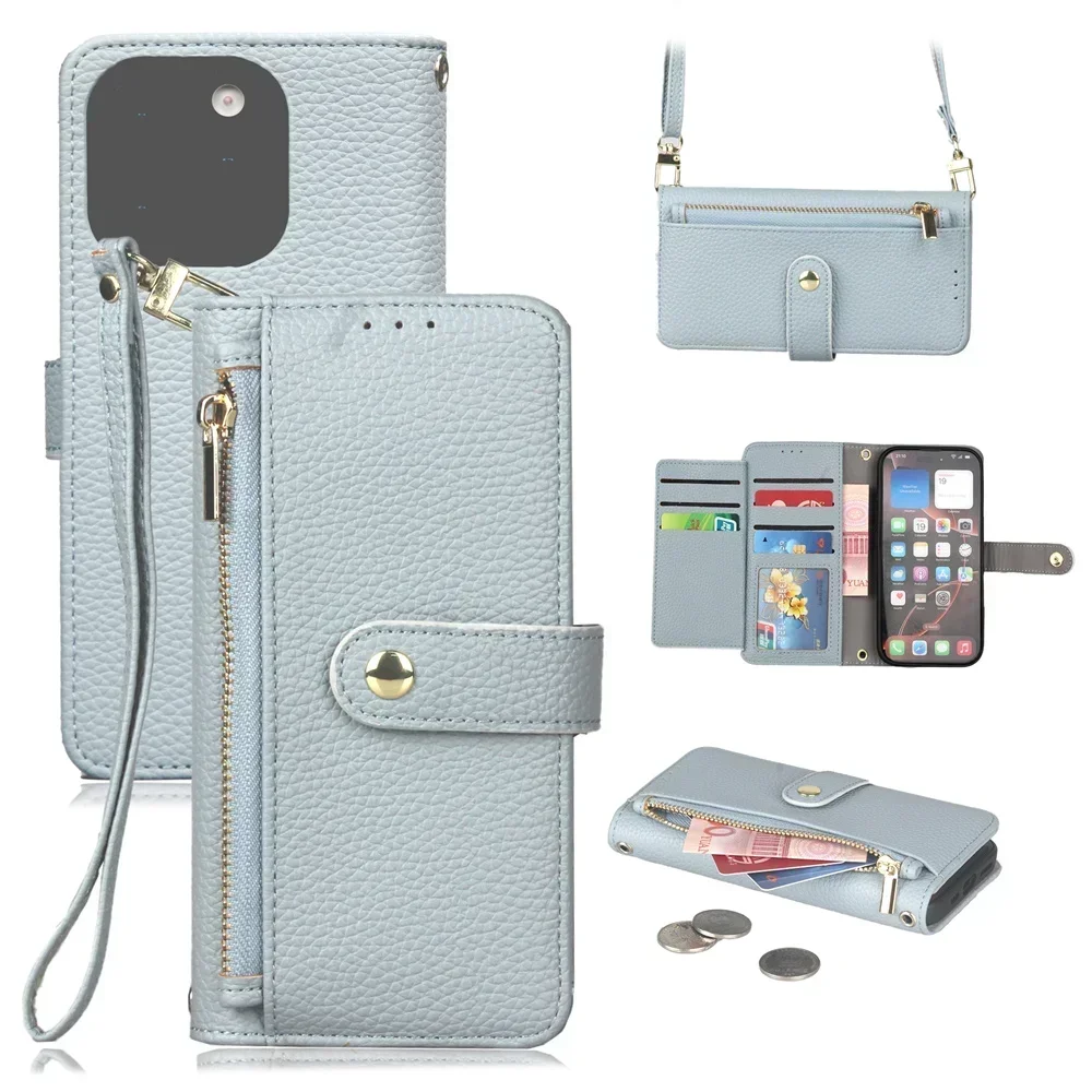 Zipper Purse Wallet Crossbody Phone Case for iPhone 17 Pro Max 16e 16 ...