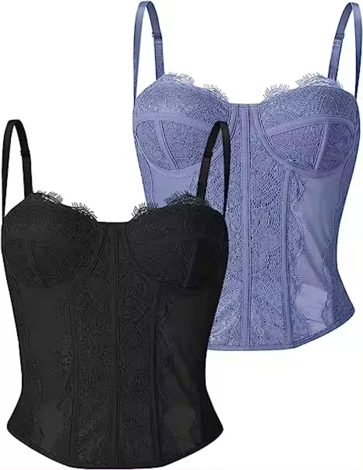 Tops-cortos-de-cors-de-encaje-para-mujer-Body-de-Club-de-moda-Sexy-con ...