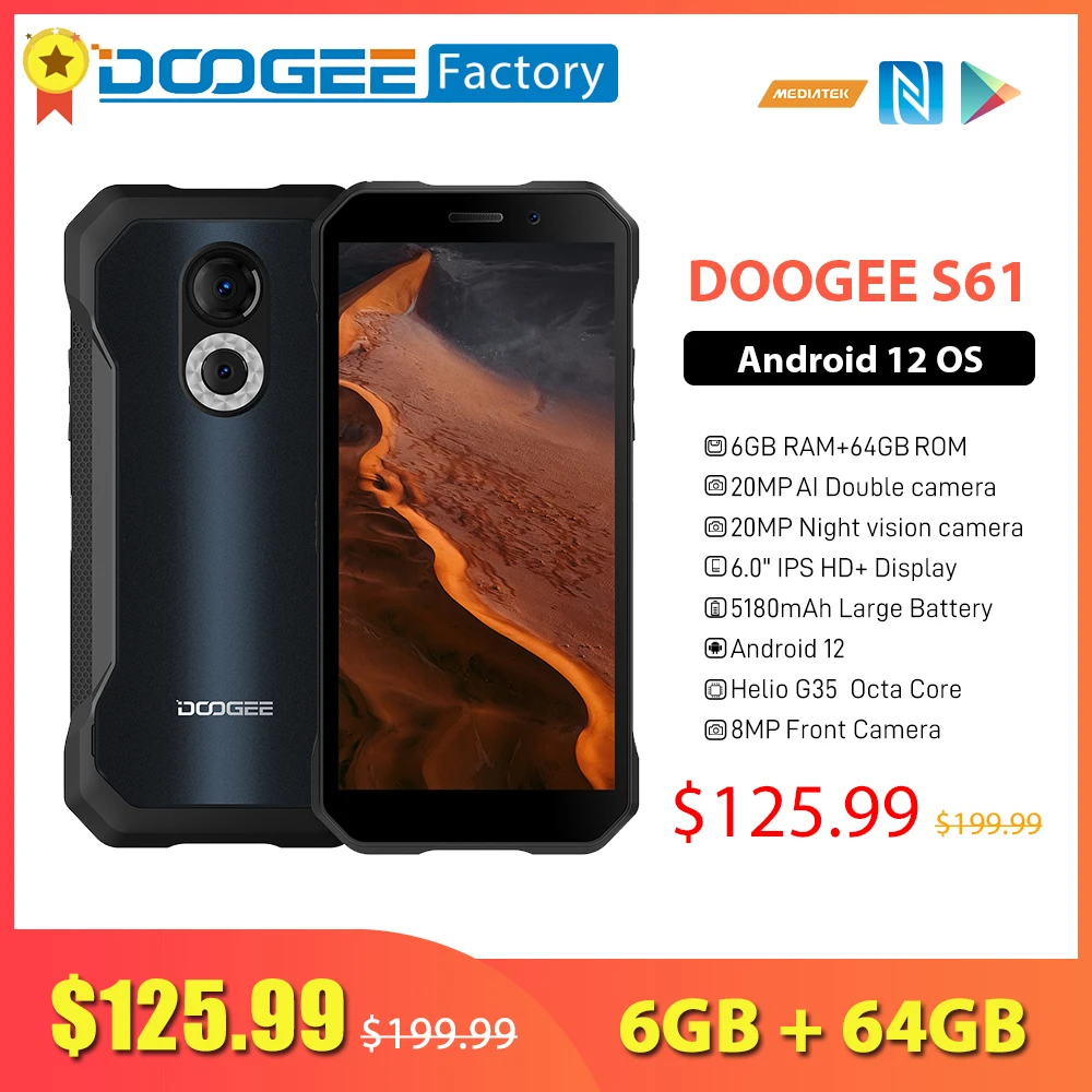 Android Doogee Smartphone Waterproof | Mobile Phone 5180mah Battery ...
