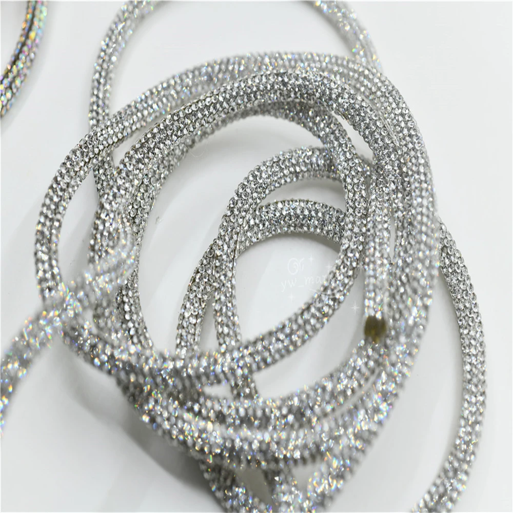 50 yards wholesale rhinestone tube Rope crystal color chain Bridal ...